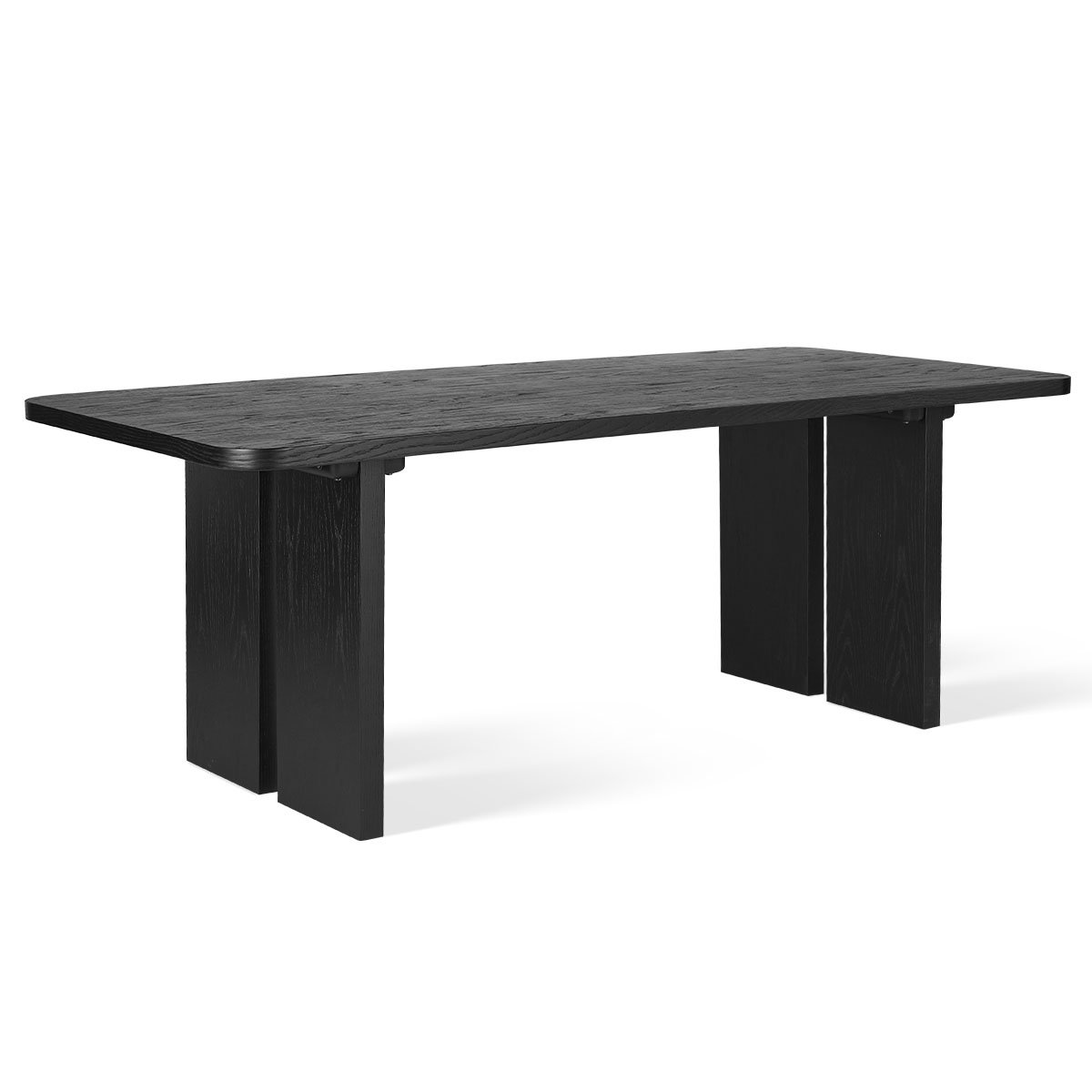 Latitude Run® Jayza 79'' Rectangular Black Solid White Oak Dinning Table & Reviews | Wayfair